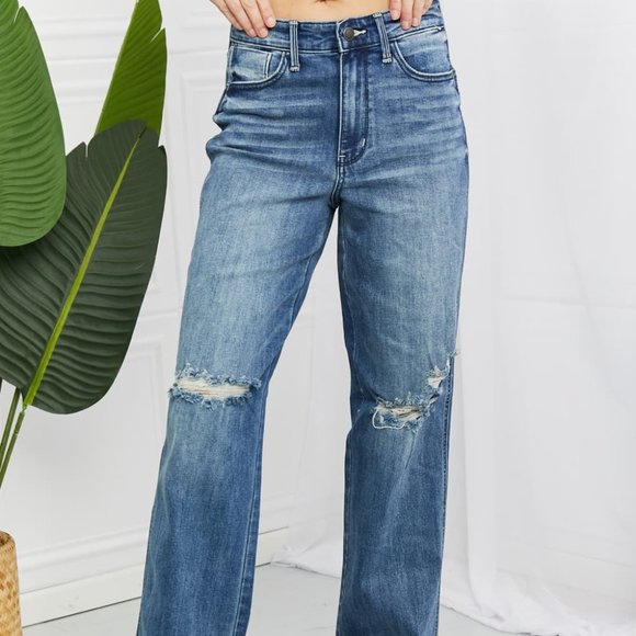 Judy Blue | Jeans | Judy Blue Becka Full Size Mid Rise Straight Jeans ...